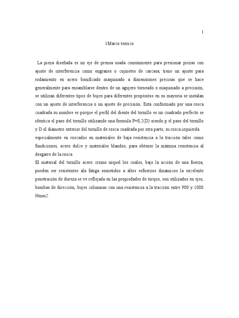 Fabricación y características de un eje con rosca cuadrada e izquierda ...