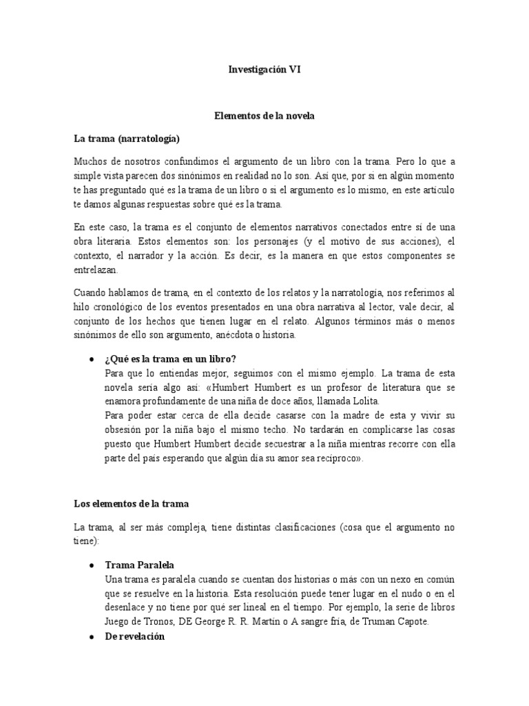 Elementos y Estructura de la Trama Narrativa | PDF | Trama (narrativa ...