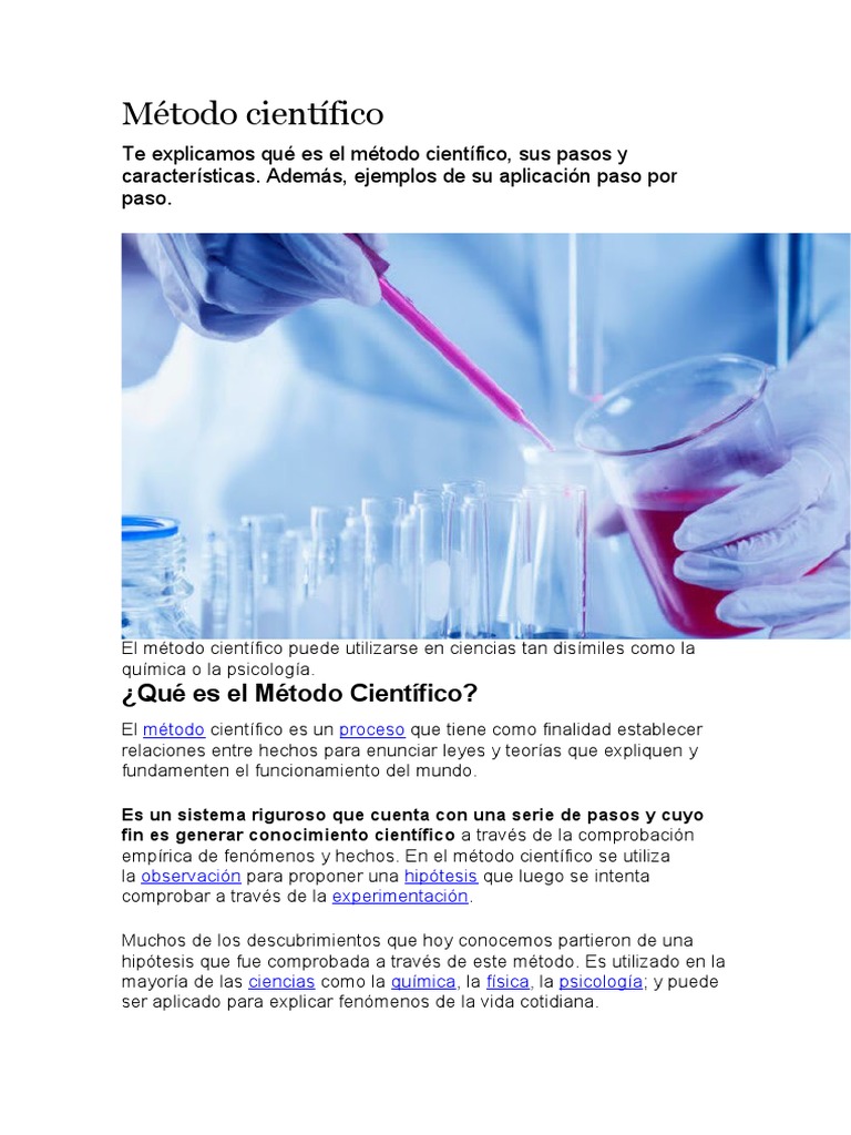 Pasos del Método Científico | PDF | Método científico | Conocimiento