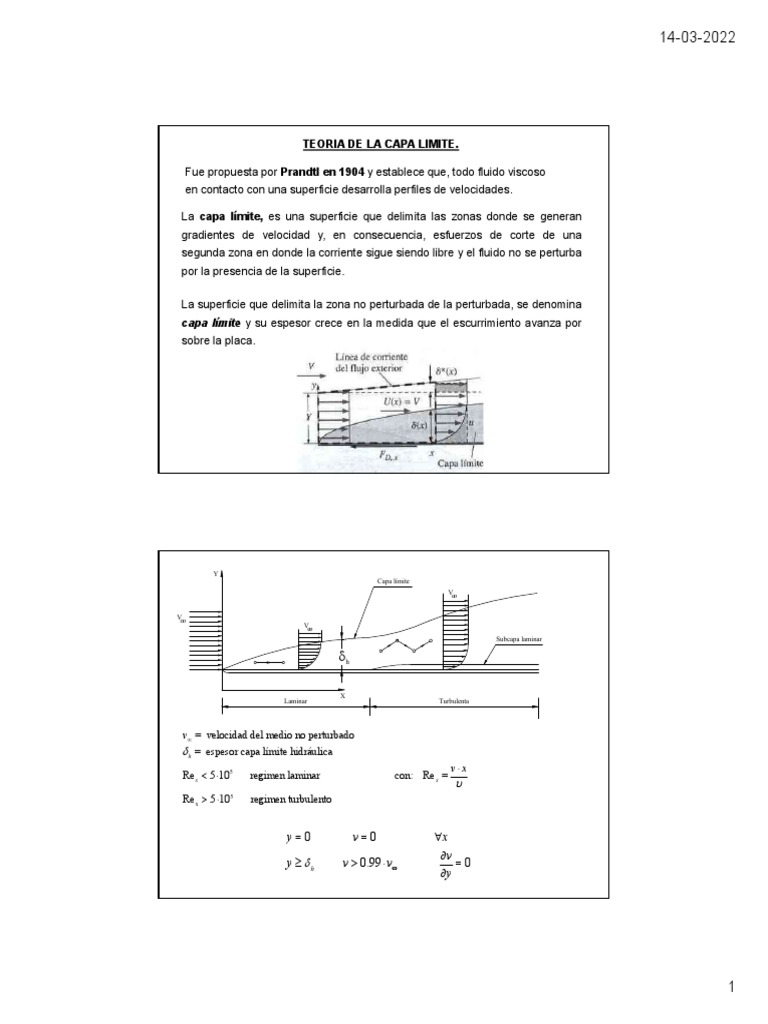 Teoría Capa Límite | PDF | Viscosidad | Capa límite