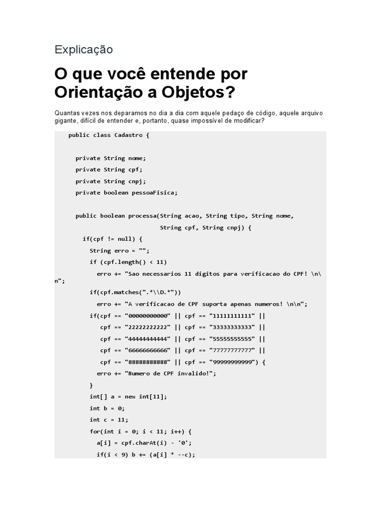 Aprimorando A Orientação A Objetos Com Java | PDF | Classe (programação ...