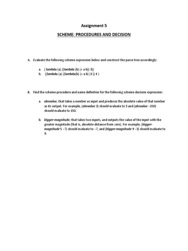 Assignment 5 Procedures and Decision | PDF