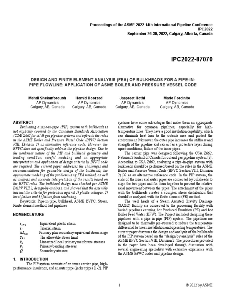 Ipc - 2022 Design and Finite Element Analysis (Fea) of Bulkheads For A ...