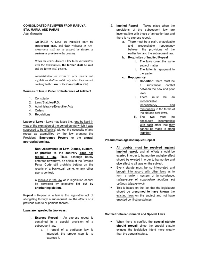 NCC Art 7 and 8 Recit Reviewer | PDF | Precedent | Common Law NCC Art 7 and 8 Recit Reviewer | PDF | Precedent | Common Law