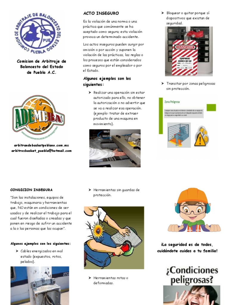 Triptico Actos y Condiciones Inseguras | PDF