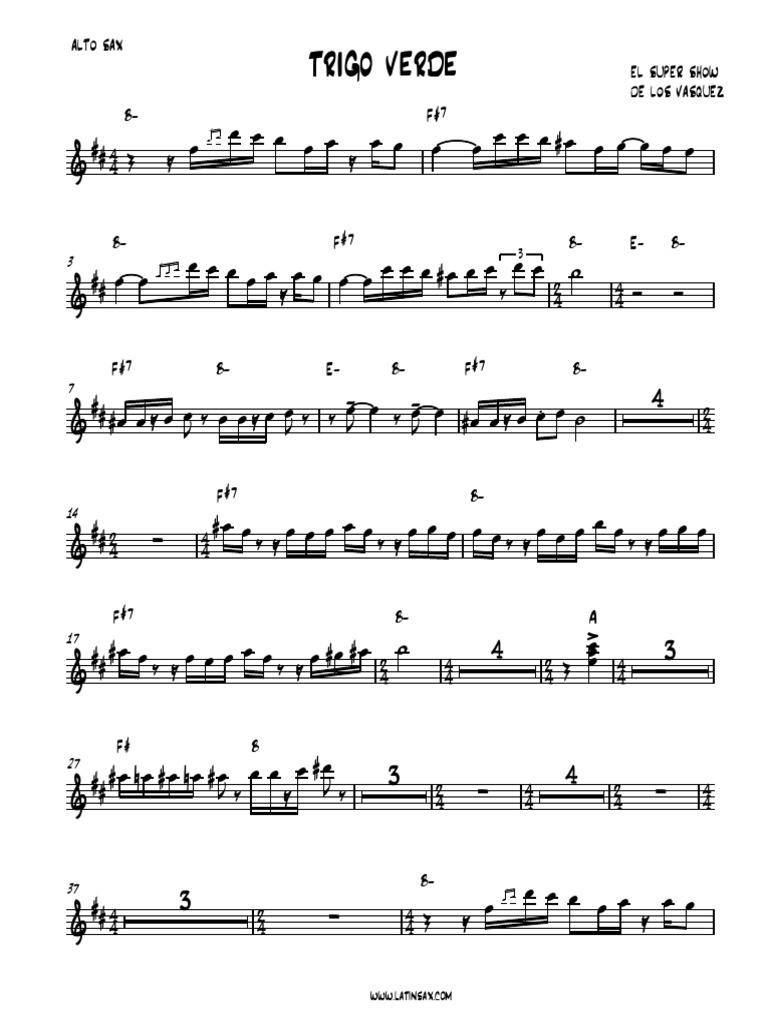 El Super Show de Los Vasquez-Trigo Verde-Alto Sax | PDF