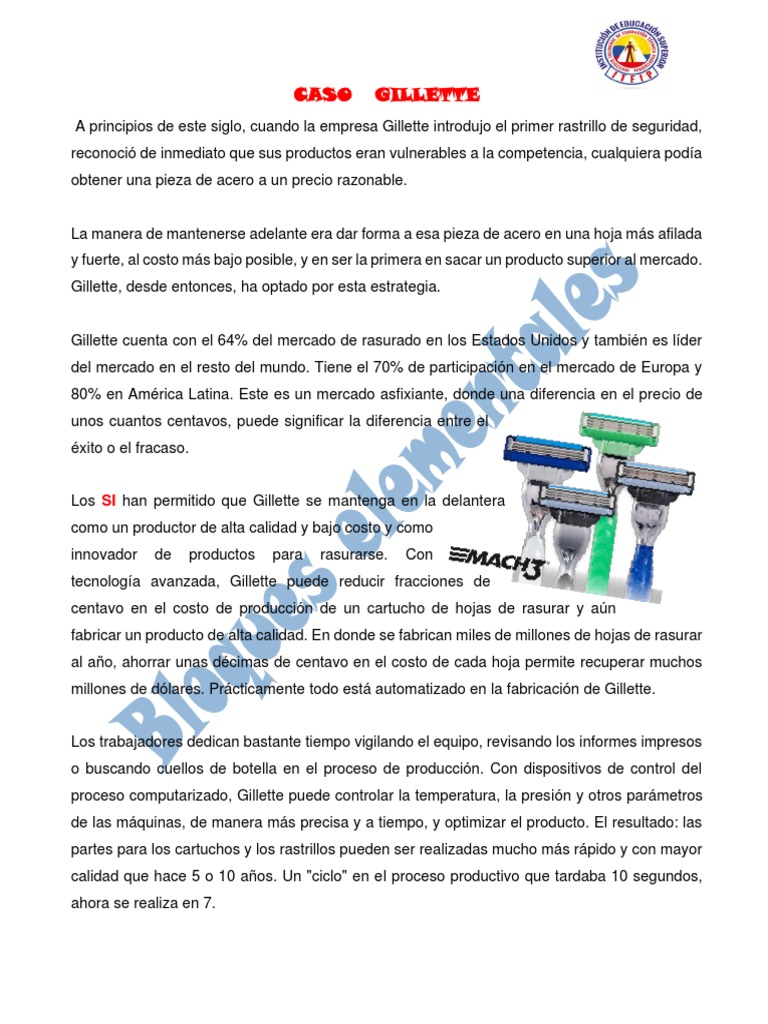 Actividad en Clase Caso Gillette | PDF | Mercado (economía) | Informática