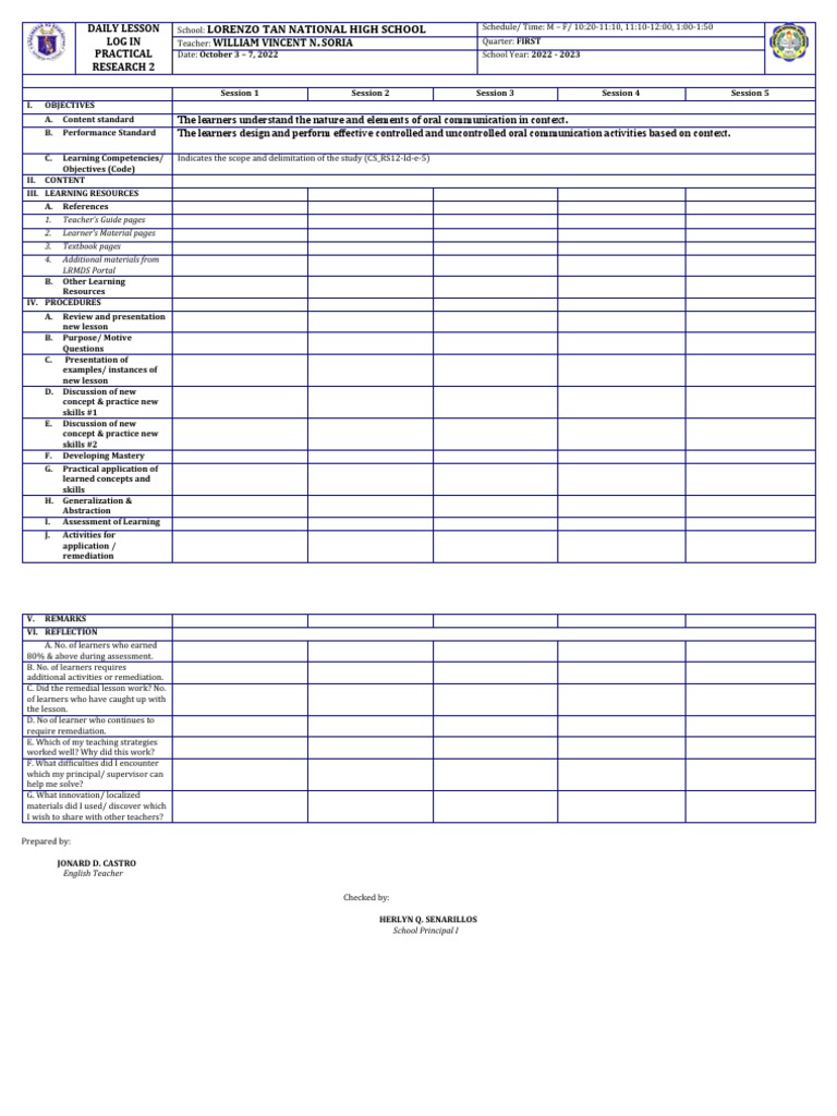 DLL Format English | PDF | Learning | Teachers