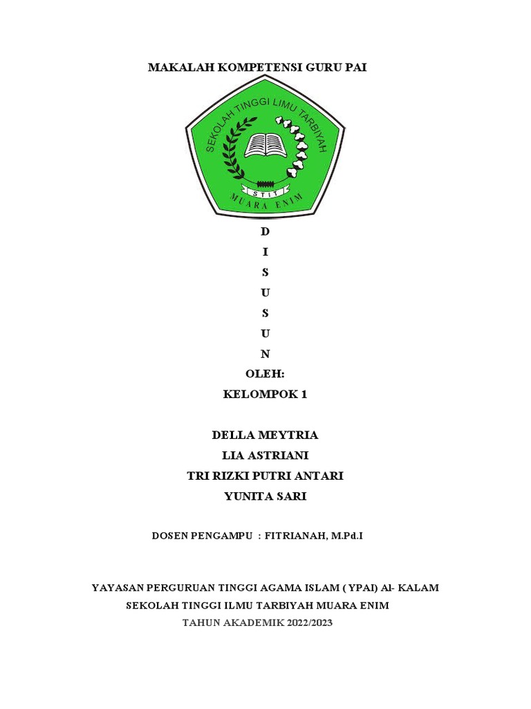 Makalah Kompetensi Guru PAI 1 | PDF | Karier & Perkembangan