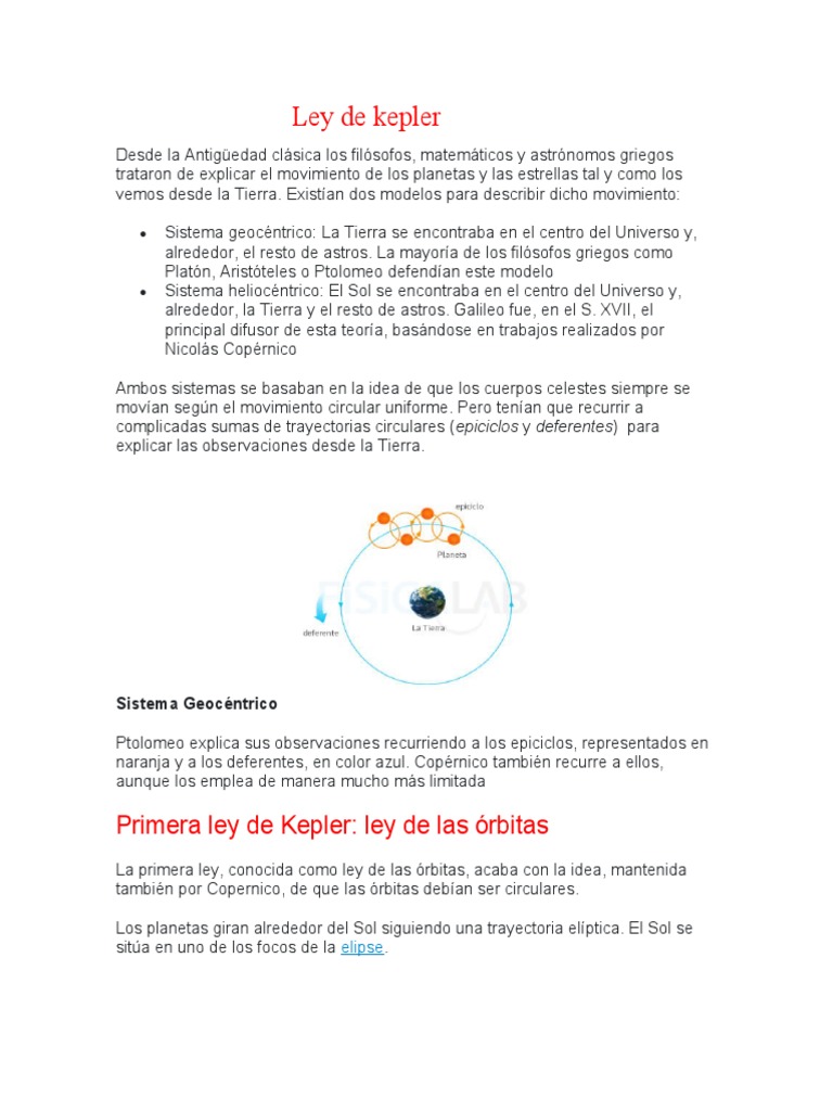 Ley de Kepler | PDF | Elipse | Astronomía