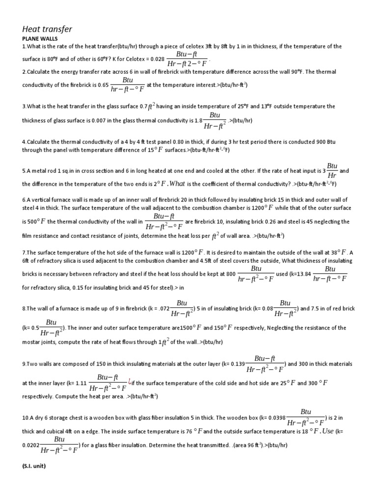 Heat Transfe Problems | PDF | Heat Transfer | Thermal Insulation