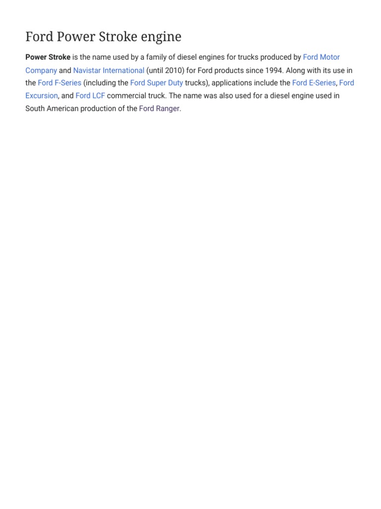 Ford Power Stroke Engine - Wikipedia | PDF