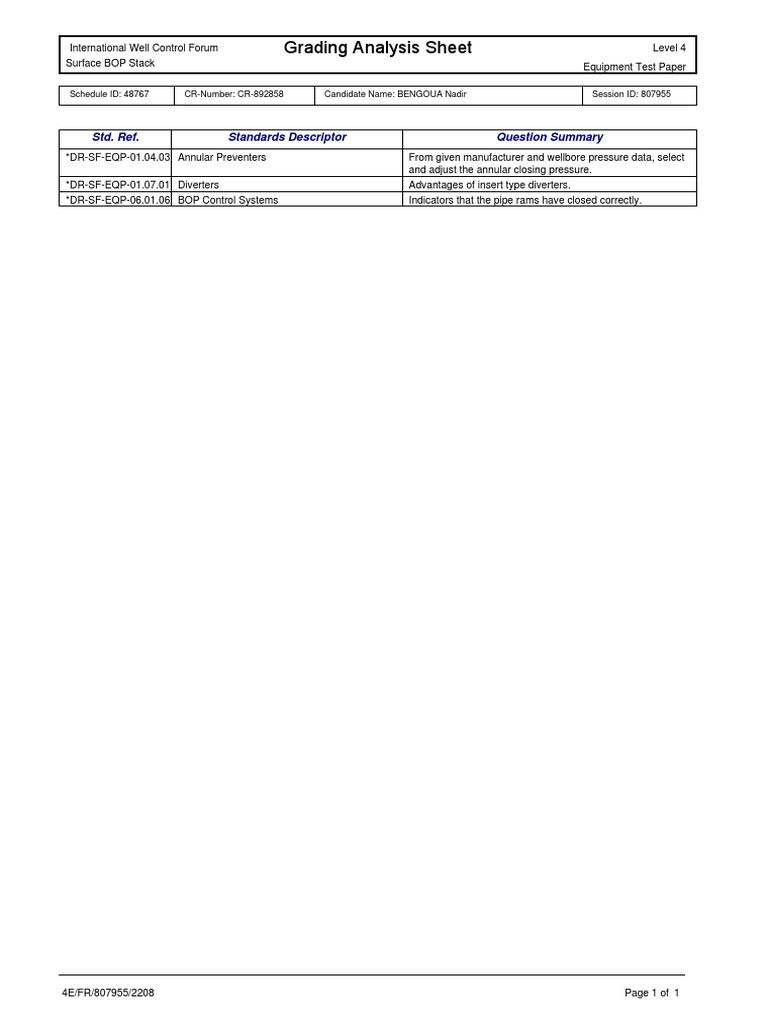 Grading Analysis Sheet 1 | PDF