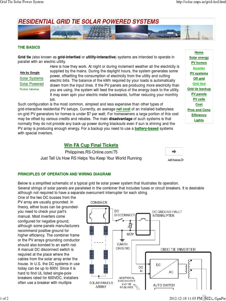 Grid Tie Setup | PDF | Photovoltaic System | Power Inverter