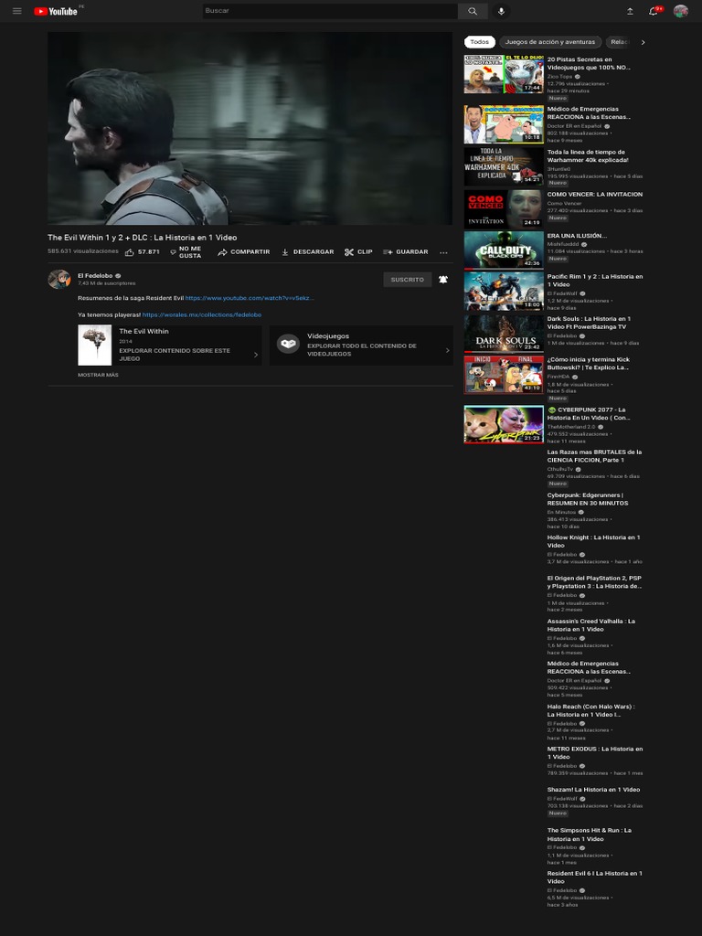 The Evil Within 1 y 2 + DLC - La Historia en 1 Video - YouTube | PDF