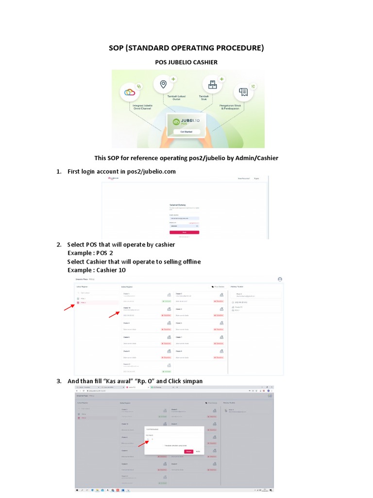 Jubelio POS Cashier SOP Guide | PDF