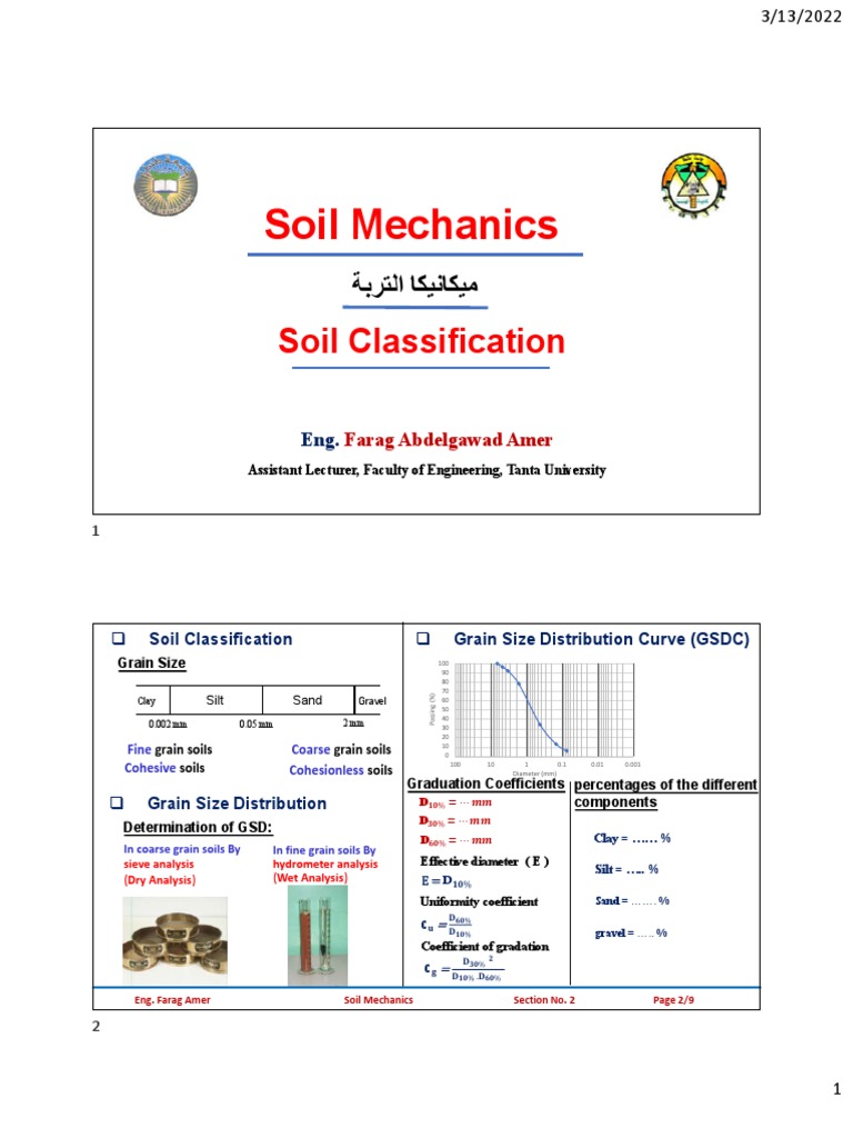 Soil Mechanics: Grain Size Analysis | PDF | Soil Mechanics | Sand