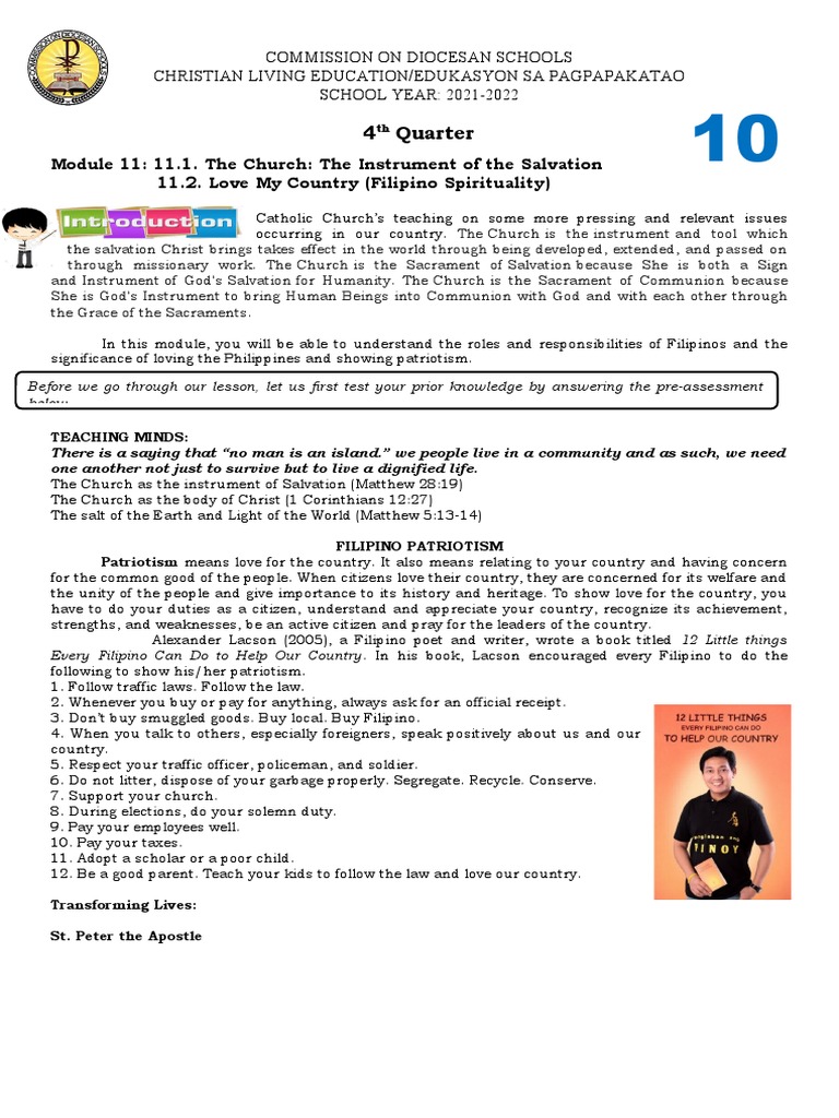 CLE EsP Grade 10 Module 4th Quarter | Download Free PDF | Catholic ...