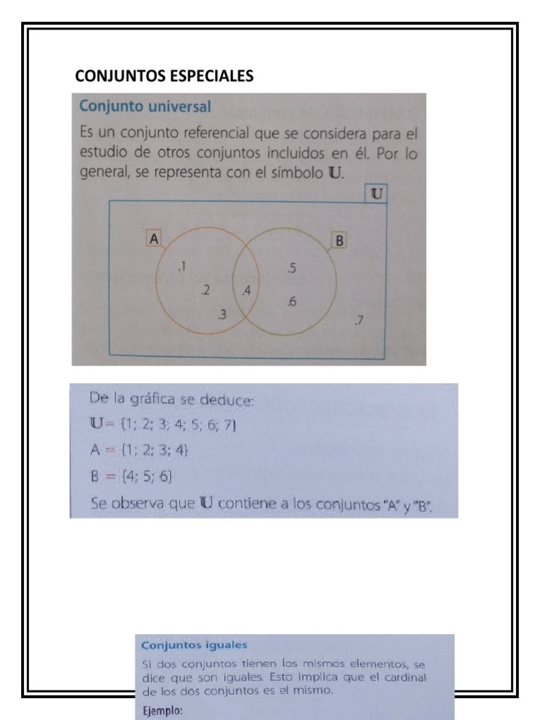 Actividades de Conjuntos Especiales | PDF