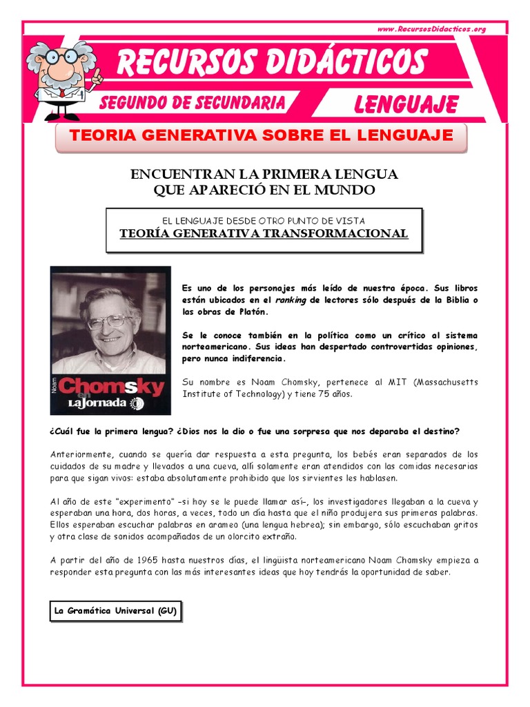 Teoria Generativa Sobre El Lenguaje para Segundo de Secundaria | PDF ...