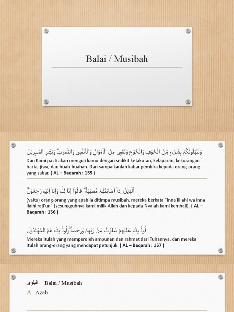 Kajian Rohani Islam (Balai Musibah) | PDF