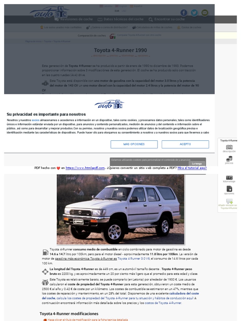 Toyota 4-Runner 1990 | PDF | Toyota | Coche