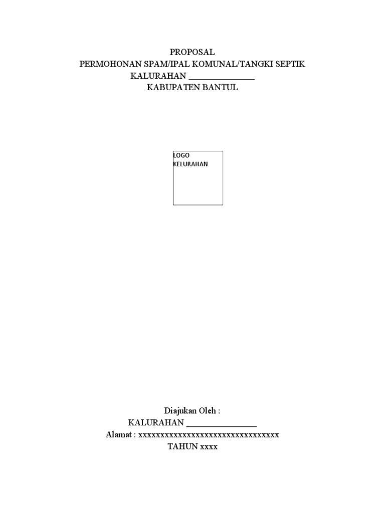 Contoh Proposal SPAM - IPAL KOMUNAL - TANGKI SAPTIC | PDF