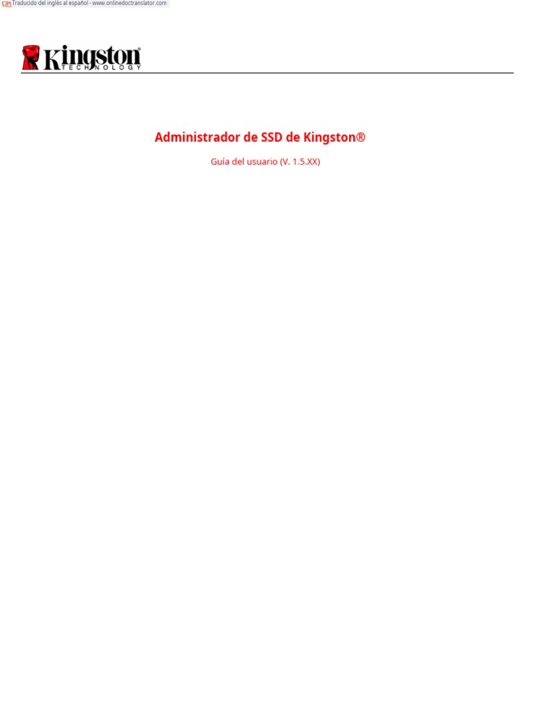Kingston SSD Manager User Guide - En.es | Descargar gratis PDF | Unidad ...
