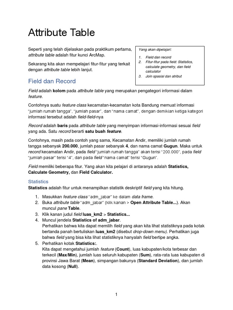 Fungsi Attribute Table dalam QGIS | PDF | Komputer
