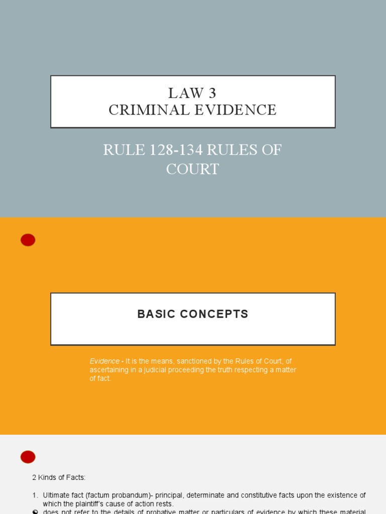 Lecture On Evidence 2022 1 | PDF | Parol Evidence Rule | Evidence (Law)