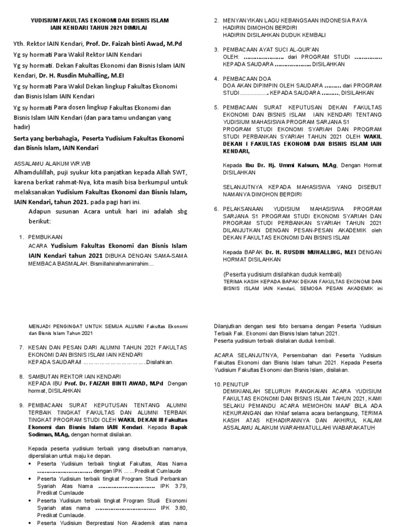 MC Yudisium FEBI | PDF