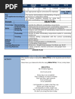 CBI Lesson Plan On Verbs and Verbals | PDF | Verb | Sentence (Linguistics)