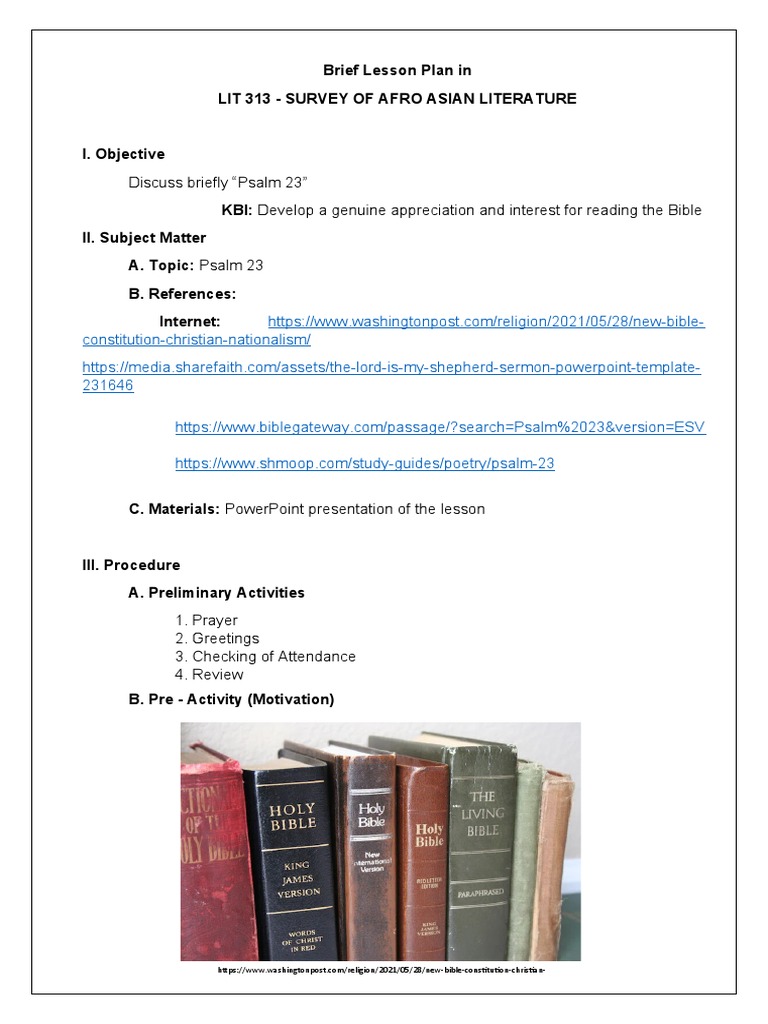 Psalm 23 Study Guide and Questions | PDF