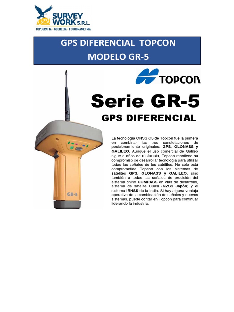 Topcon GR 5 | PDF | Sistema de Posicionamiento Global | Telecomunicaciones