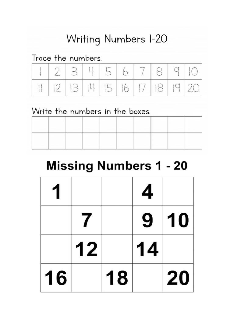 Number 1-20 Activity | PDF