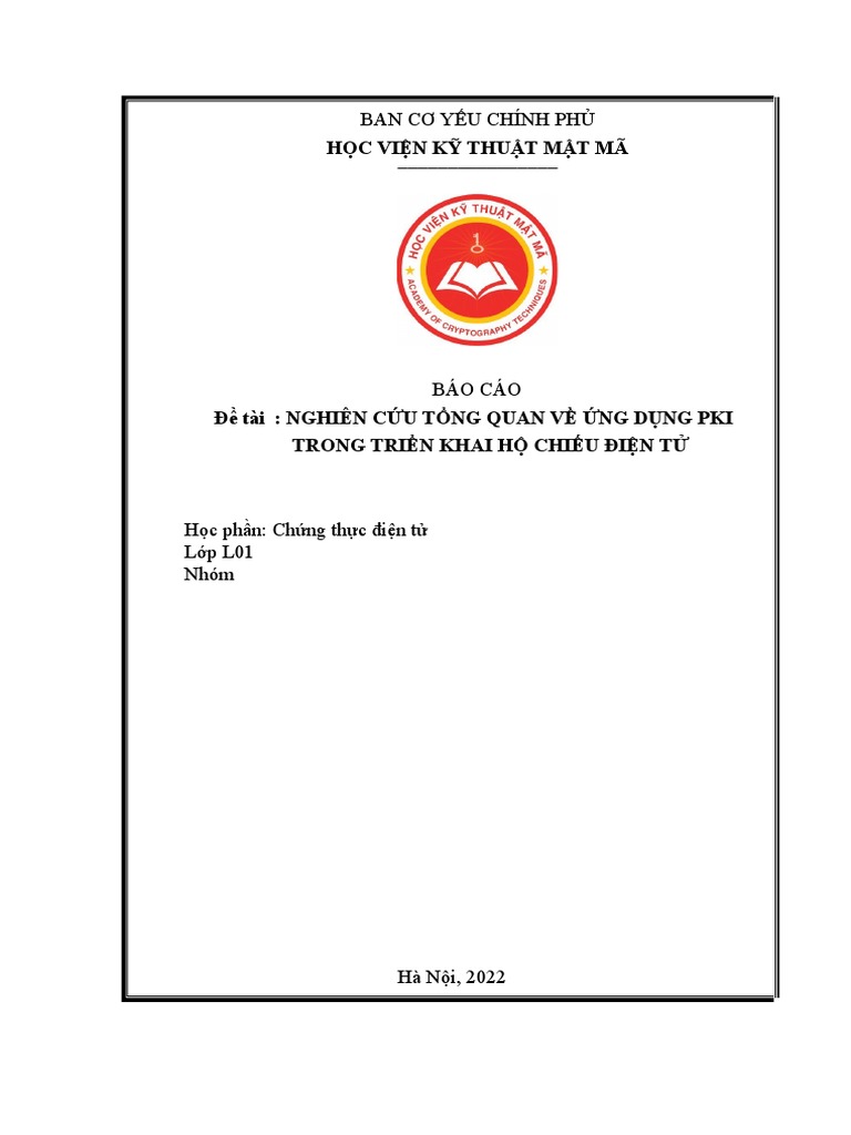 123doc Nghien Cuu Tong Quan Ve Ung Dung Pki Trong Trien Khai Ho Chieu Dien Tu | PDF