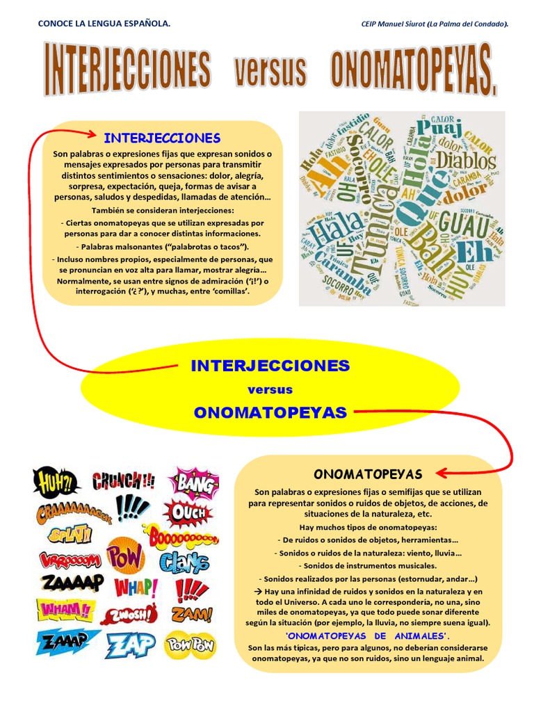 Interjeccion y Onomatopeya Ingles-Espanol | PDF | Palabra | Lingüística