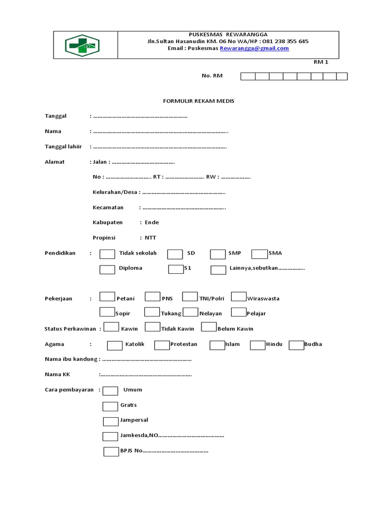 Format Rekam Medis | PDF