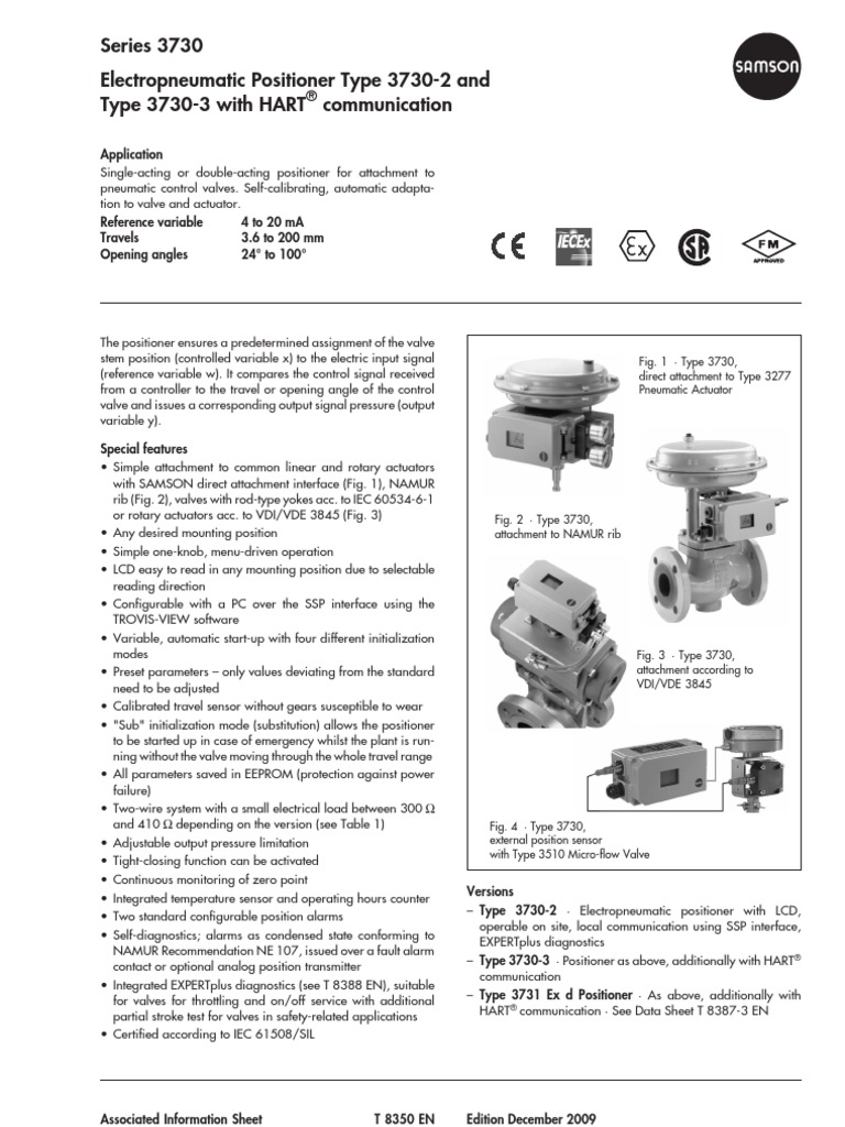 3730-2 Positioner Samson | PDF | Valve | Switch