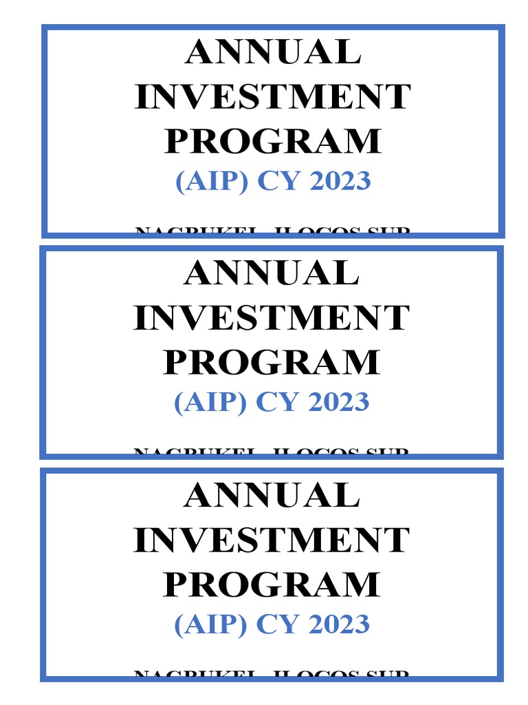 Annual Investment Program: (AIP) CY 2023 | PDF