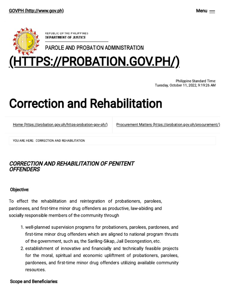 Correction and Rehabilitation - Parole and Probation Administration ...