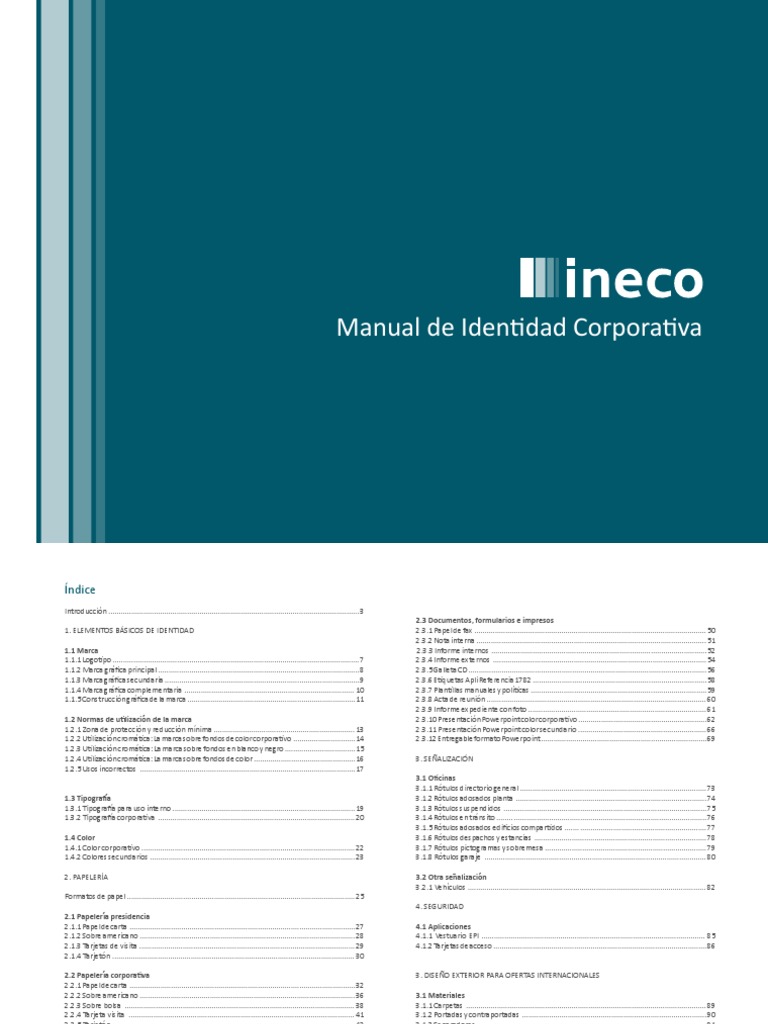 Manual de Identidad Corporativa Ineco | PDF | Marca | Diseño de ...