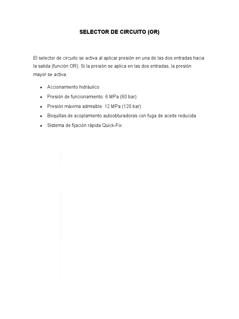 Selector de Circuito y Piston Simple y Doble Efecto | PDF
