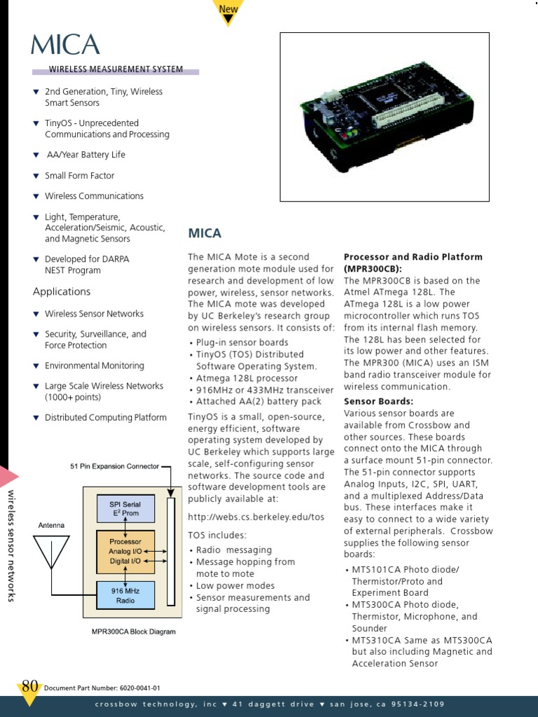 MICA | PDF | Wireless Sensor Network | Radio