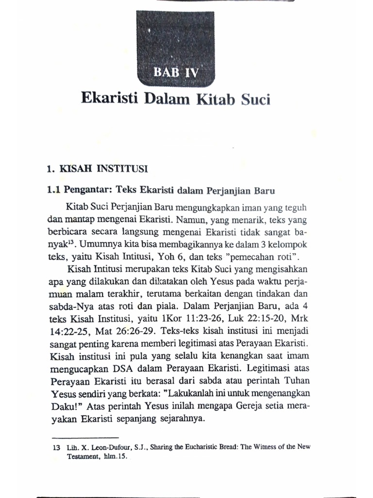 Ekaristi Dalam Kitab Suci | PDF