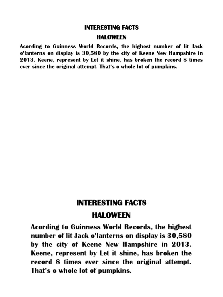 Interesting Facts | PDF