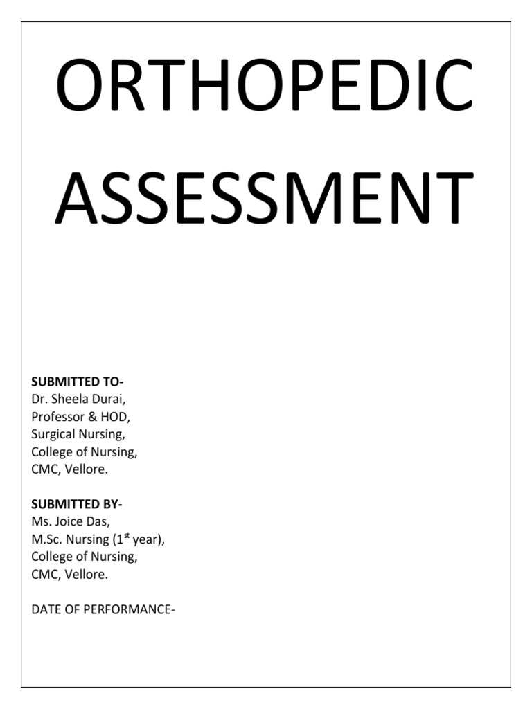 Orthopedic Assessment | PDF | Physiology | Clinical Medicine