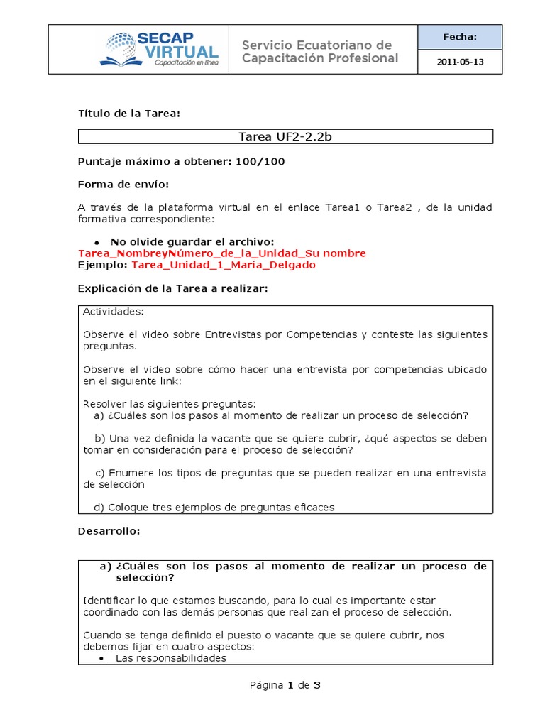Entrevistas Por Competencias SECAP | PDF | Business | Cognición