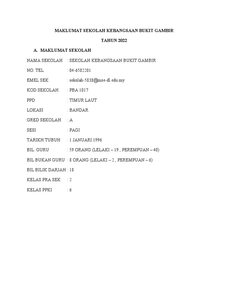 Maklumat SKBG 2022 | PDF