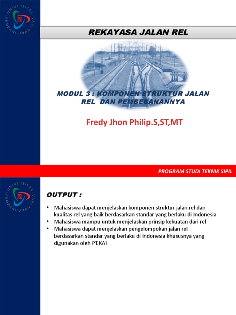Slide CIV 311 Pertemuan 3 4 Komponen Struktur Jalan Rel | PDF Slide CIV 311 Pertemuan 3 4 Komponen Struktur Jalan Rel | PDF